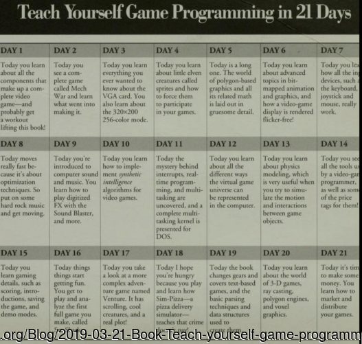Book: Teach yourself game programming in 21 days Book: Teach yourself game programming in 21 days